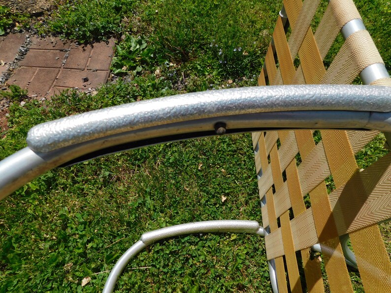 Vintage Aluminum Rocking Webbed Patio Chair Webbing Rocker - Etsy