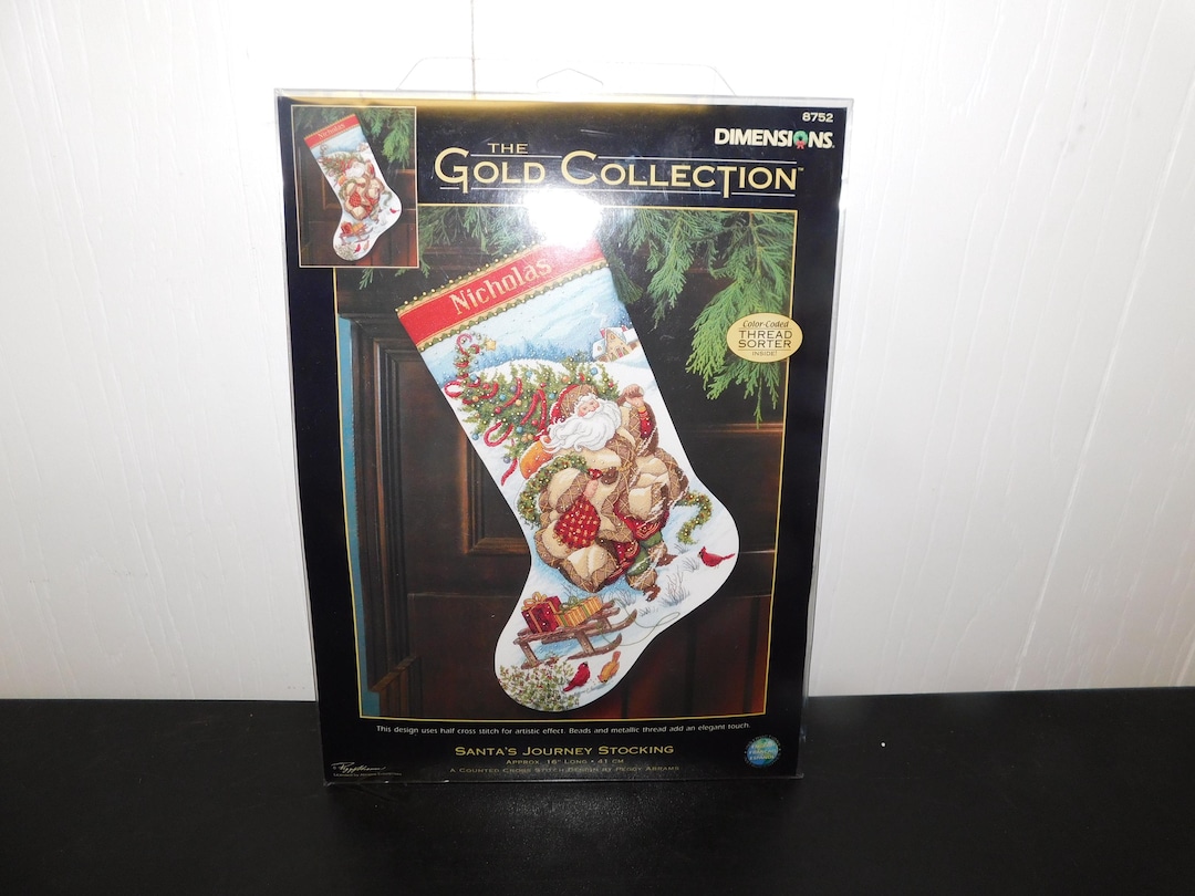 Dimensions Gold Collection Cross Stitch Kit Santa's Journey Stocking ...
