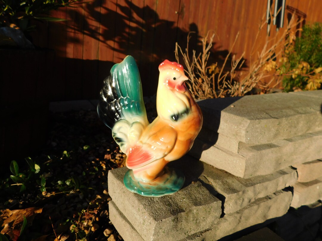 Vintage Rooster Figurine Figure Statue - Etsy