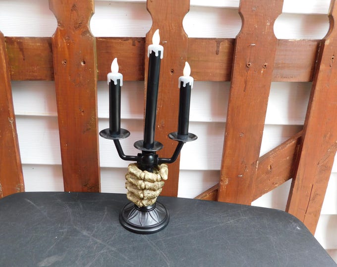 RARE Magic Power Hand Candelabra Flickering Candle Haunted House Prop ...