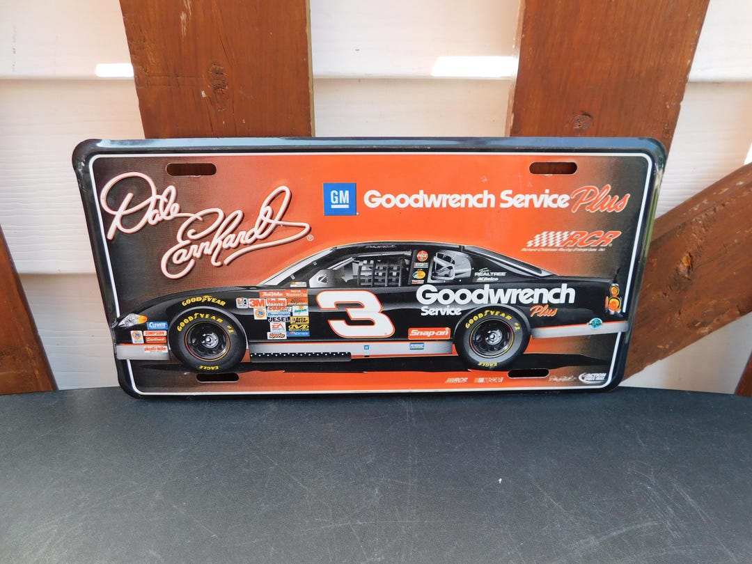 Dale Earnhart Nascar GOODWRENCH Racing Metal License Plate Vintage - Etsy