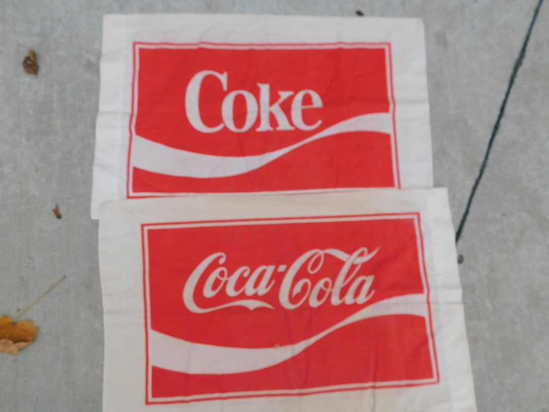 Vintage 80s Coke Coca-cola Logo Pillow Case Standard 50/50 Bedding ...
