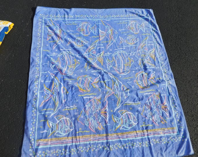 Terrisol Beach Towel Blanket Ocean Fish 54” X 63” Brazil 100% Cotton ...