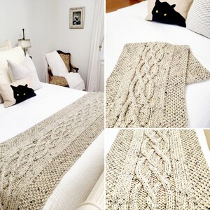 Chunky Cable Knit Bed Runner Pattern: Beginner Easy (PDF Pattern) - Etsy