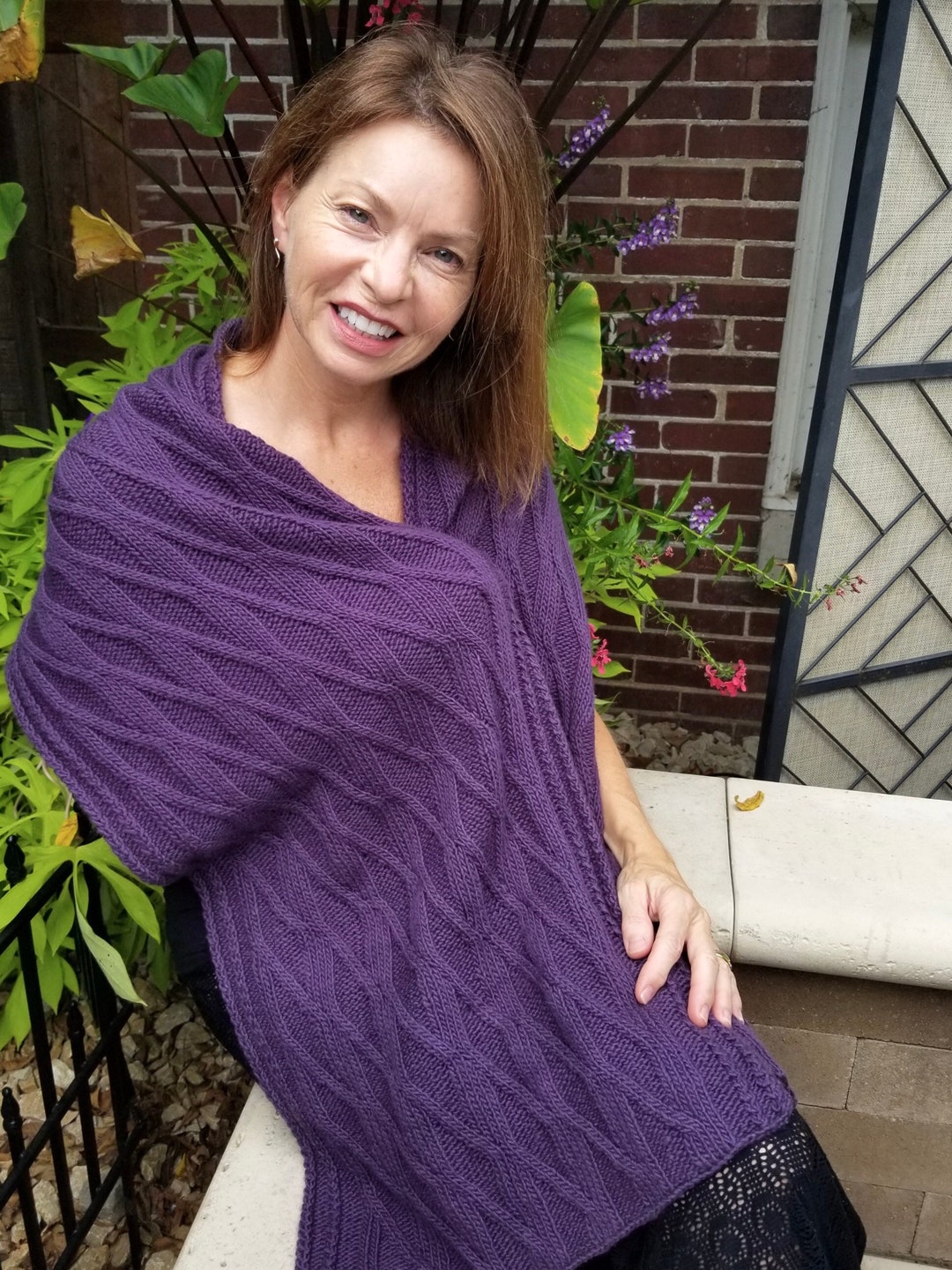 Cable Knit Shawl Pattern: Easy Merino Blanket Scarf (PDF Pattern) - Etsy