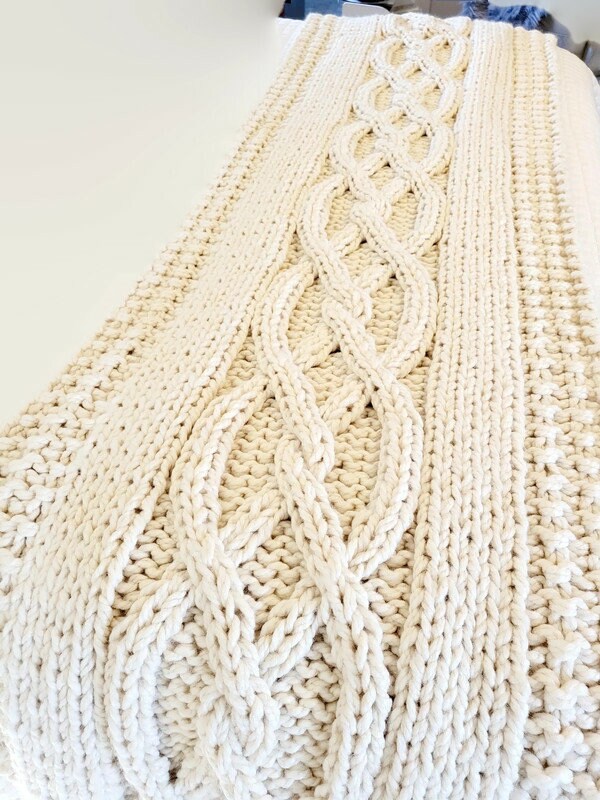 BED RUNNER KNITTING Pattern/super Chunky Knit Blanket/easy - Etsy UK