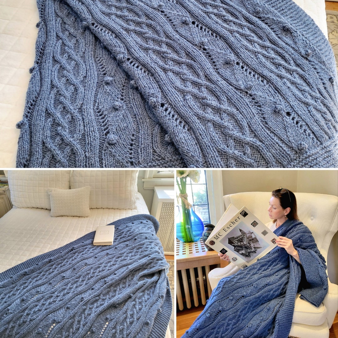 Knit Cable Blanket Pattern: Chunky Lace Throw (PDF Pattern) - Etsy
