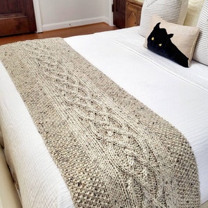 Chunky Cable Knit Bed Runner Pattern: Beginner Easy (PDF Pattern) - Etsy