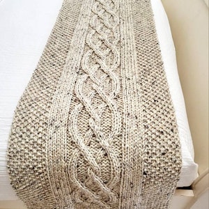 Chunky Cable Knit Bed Runner Pattern: Beginner Easy (PDF Pattern) - Etsy