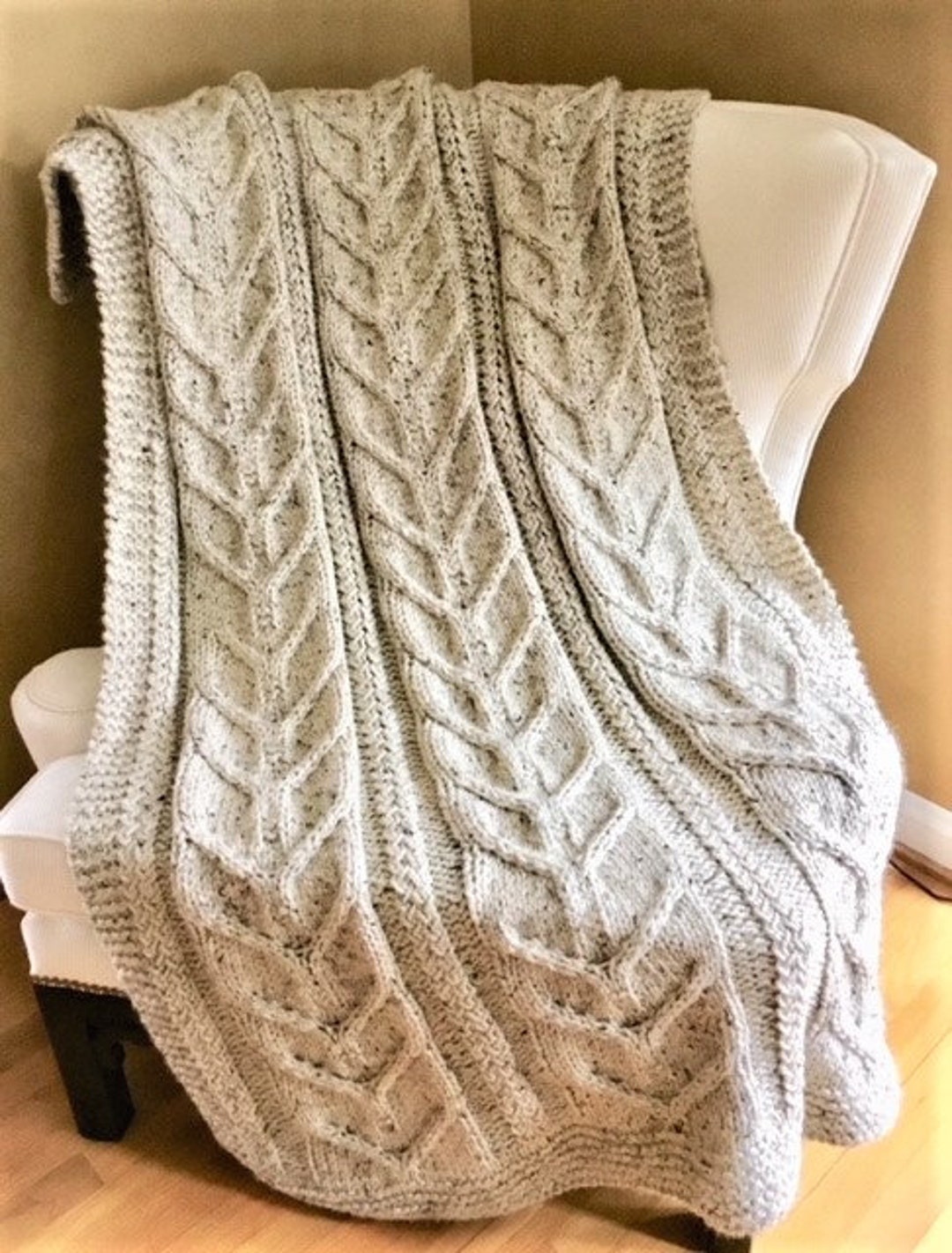 Chunky Cable Knit Blanket Pattern: Beginner Afghan Throw (PDF Pattern ...