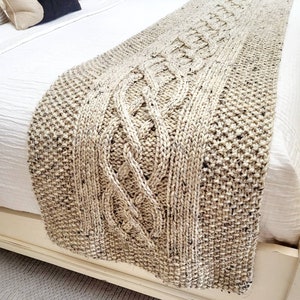 BED RUNNER KNITTING Pattern, Super Chunky Bed Scarf, Easy Beginner ...