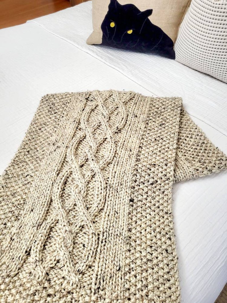 Chunky Cable Knit Bed Runner Pattern: Beginner Easy (PDF Pattern) - Etsy