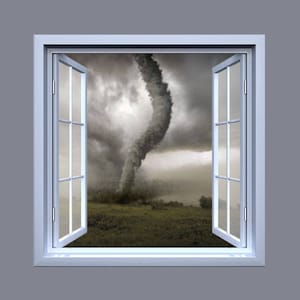 Open Window Wall Vinyl, Tornado Twister, Wall Decor, Wall Decal ...