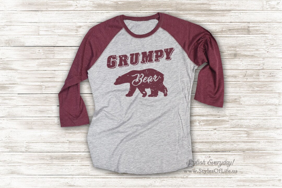 Grunge Grumpy Bear Shirt, Jersey Shirt, Cute T Shirt, Raglan Tee ...