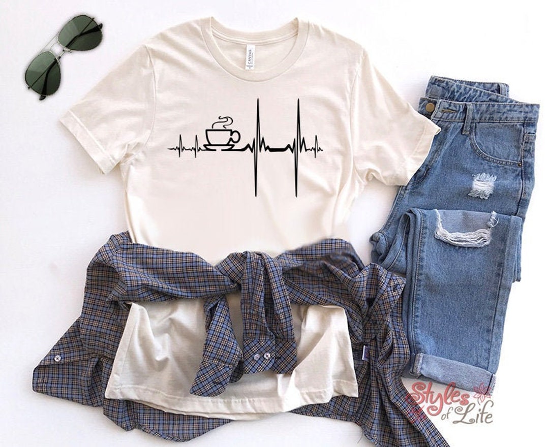 Coffee Heartbeat Shirt, Calm, Caffeine, Coffee Lover, Rapid, Excited - Etsy