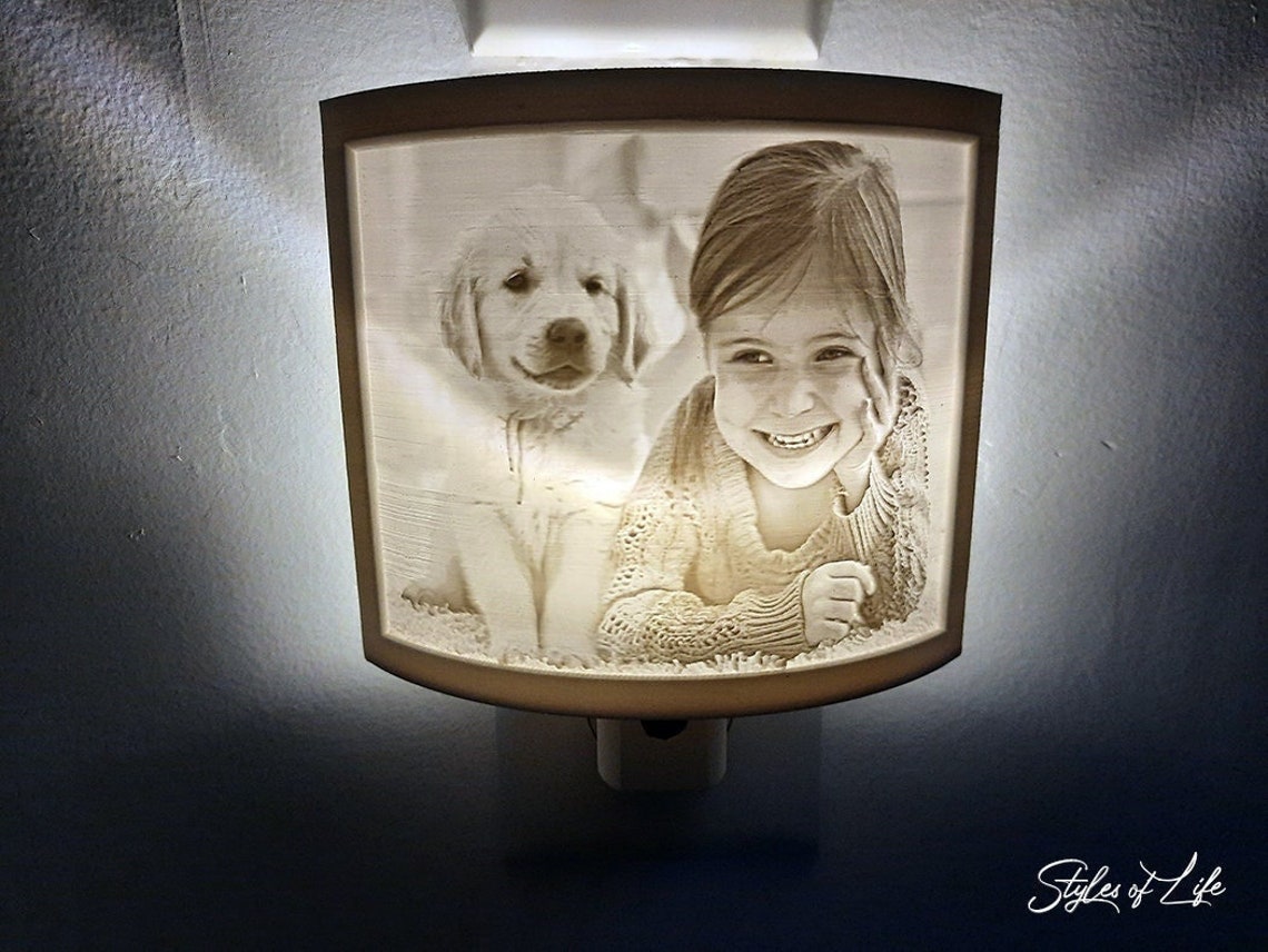 Custom Lithophane Night Light Upload Your Picture or Image | Etsy