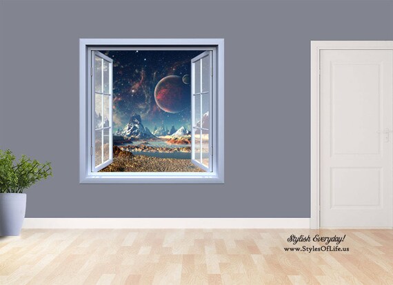 Open Window Wall Vinyl Fantasy Worlds Wall Decor Wall - Etsy