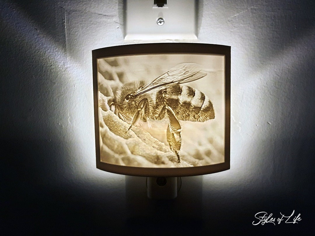 Bee With Honeycomb, Lithophane Night Light, Mothers Day, Father’s Day ...