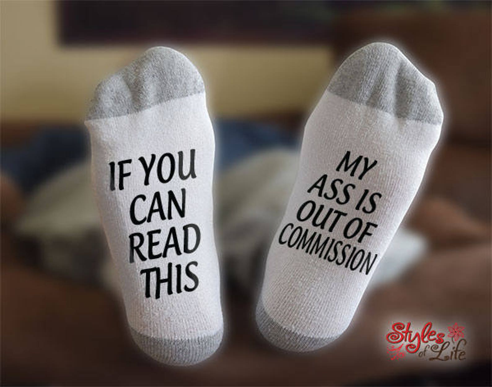Out of Commission Socks, If You Can Read This, Gift for Her, Gift for ...