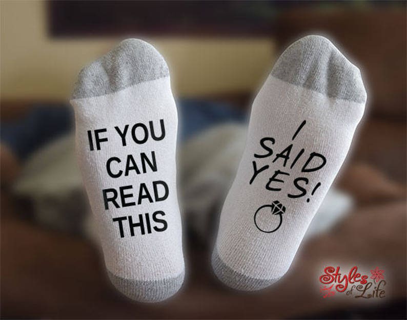 I Said Yes Socks, If You Can Read This, Marriage Announcement, Ring ...