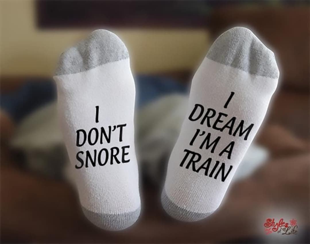 Train Socks, I Don't Snore I Dream, Engineer, Locomotive, Railfan, Rail ...
