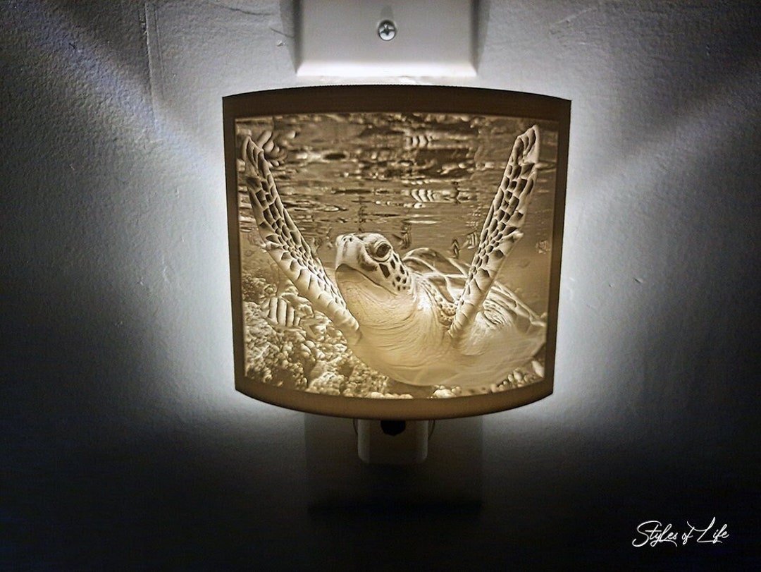 Sea Turtle, Lithophane Night Light, Mothers Day, Father’s Day, Ocean ...
