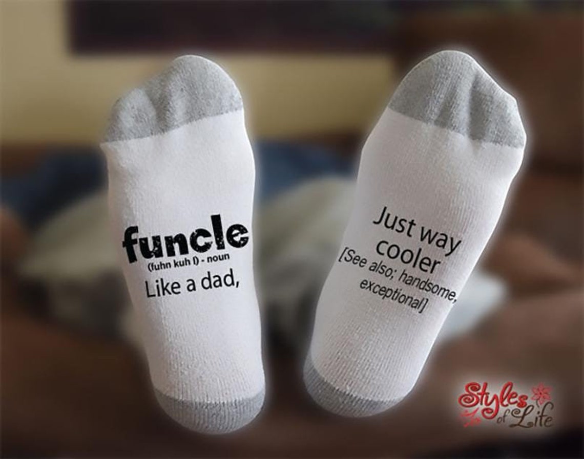 Funcle Socks, Like a Dad but Way Cooler, Gift for Uncle, Uncle Socks ...
