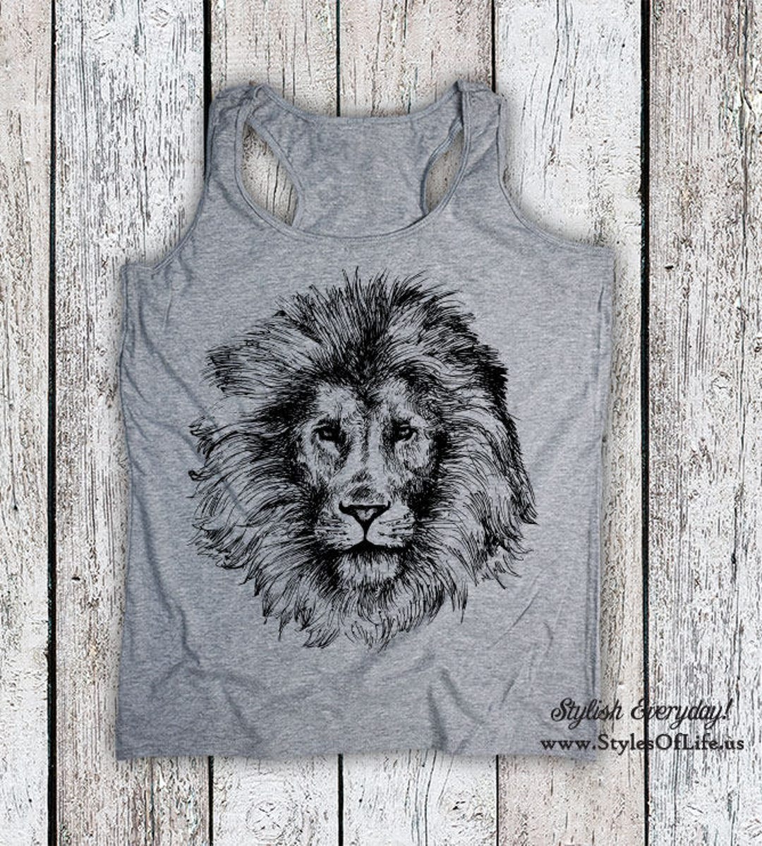 Women's Tank Top, Lion Shirt, Lion Tank Top, Gift for Her, Lion Lover ...