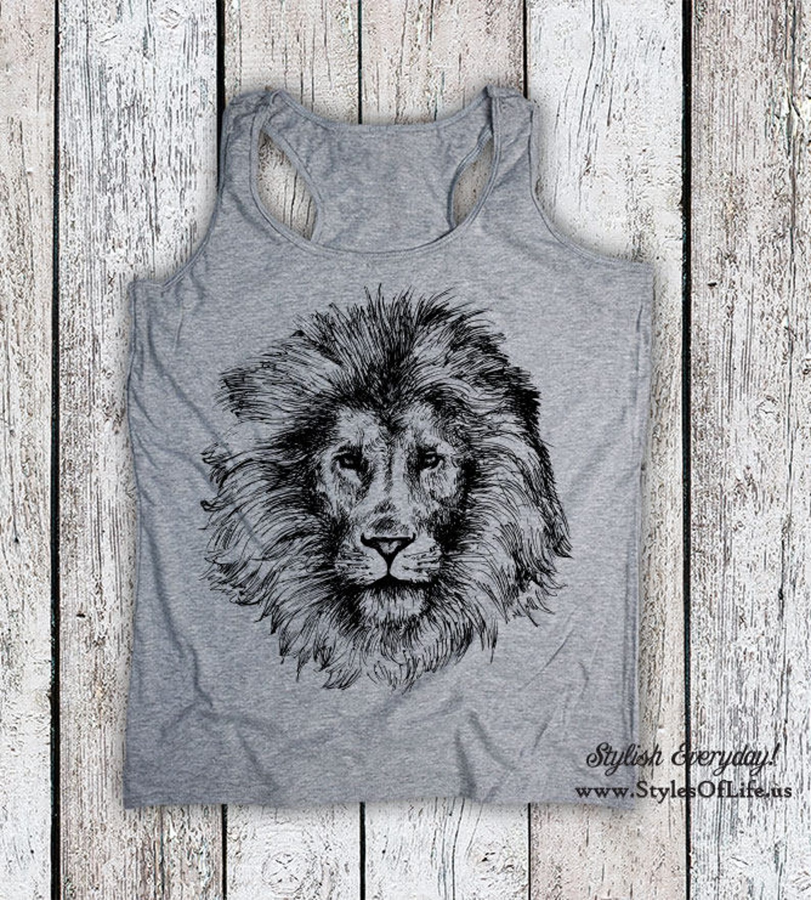 Women's Tank Top Lion Shirt Lion Tank Top Gift for Her - Etsy