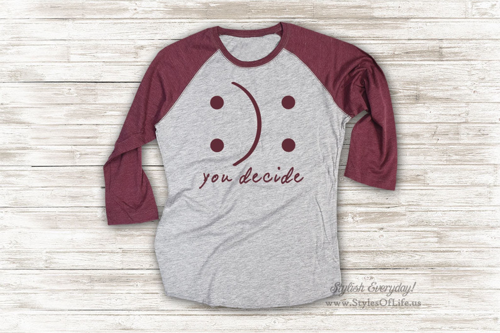Happy Sad Shirt, Smiley Face, Frown Face, Cute T Shirt, Raglan Tee ...