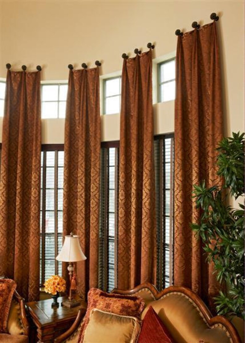 Custom FAN PLEAT DRAPERY Panel Hung From Your Finials - Etsy