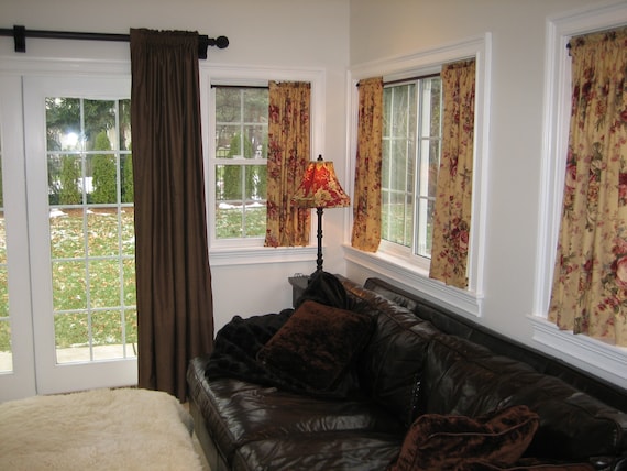 Gathered Rod Pocket Drapery Panels CUSTOM - Etsy