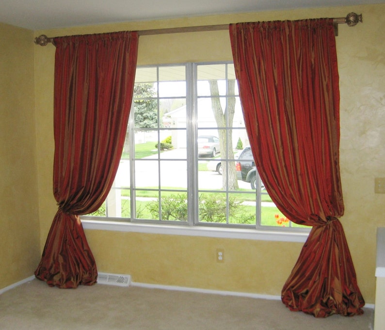 Gathered Rod Pocket Drapery Panels CUSTOM - Etsy