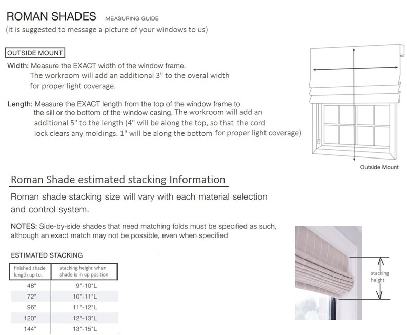 Custom FLAT ROMAN SHADE - Etsy