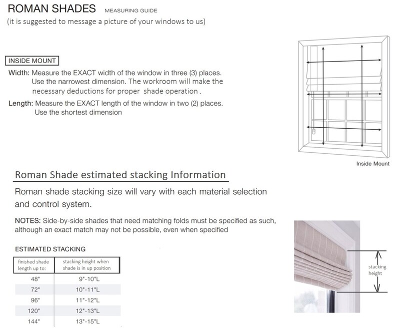 Custom FLAT ROMAN SHADE - Etsy