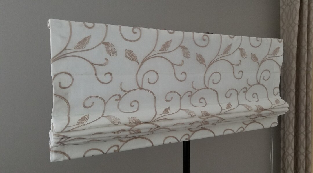 Custom FLAT ROMAN SHADE With Ribs your Fabric, My Linings - Etsy