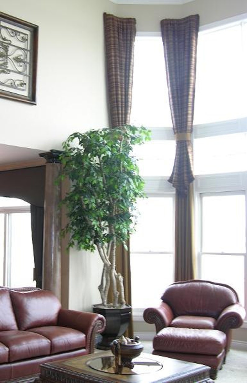 Two Story DRAPERY CURTAIN PANELS W/overlay - Etsy