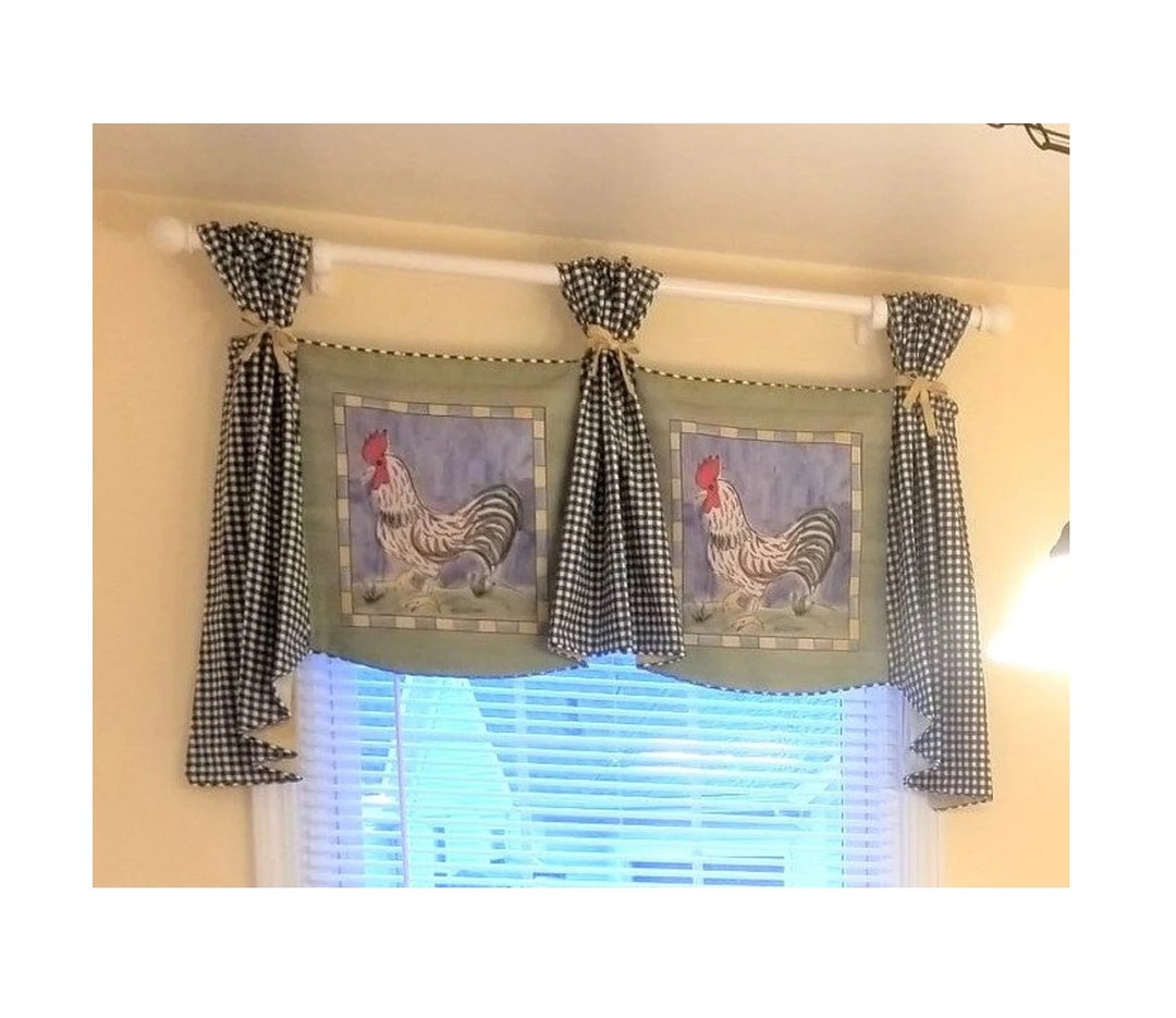 SHAPED GATHERED TABS Valance (using Your Fabric & Made to Order) - Etsy
