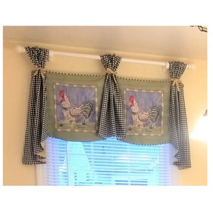 SHAPED GATHERED TABS Valance (using Your Fabric & Made to Order) - Etsy