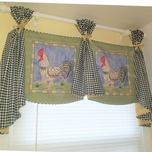 SHAPED GATHERED TABS Valance (using Your Fabric & Made to Order) - Etsy