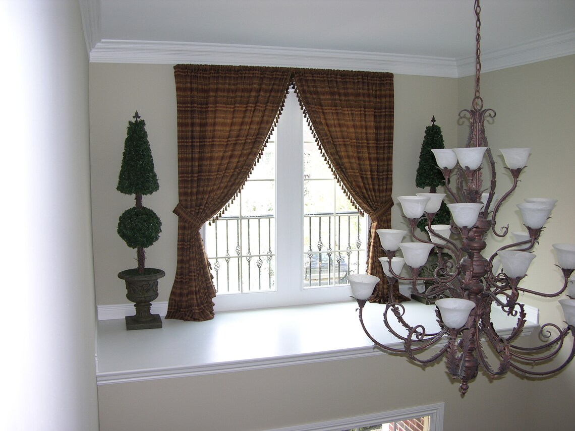 Gathered Rod Pocket Drapery Panels CUSTOM - Etsy