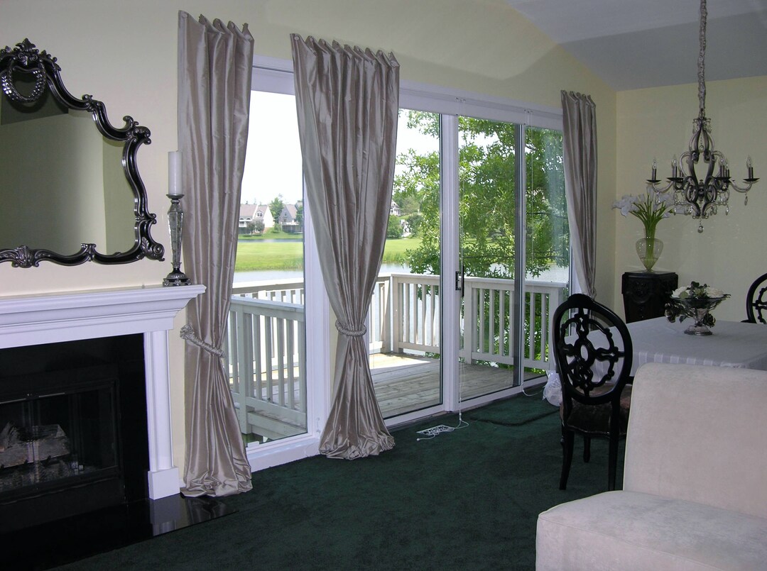 100% Pure Silk DRAPES Window Treatments (fabric & Lining Included) - Etsy