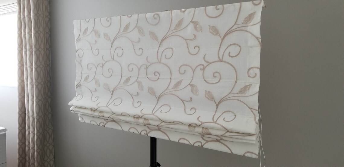 Custom FLAT ROMAN SHADE With Ribs your Fabric My Linings - Etsy