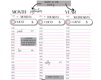 Stylist Appointment Book is Printable and Downloadable , This Digital ...