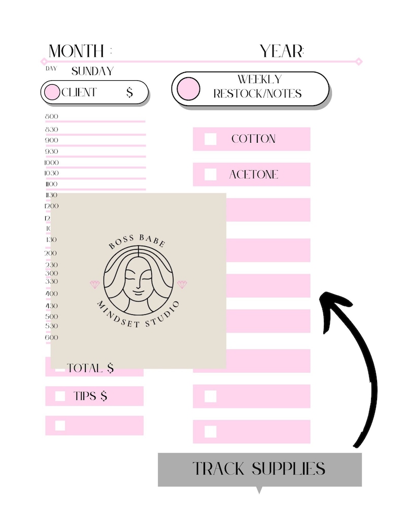 Printable Appointment Tracker ,stylist Planner - Etsy
