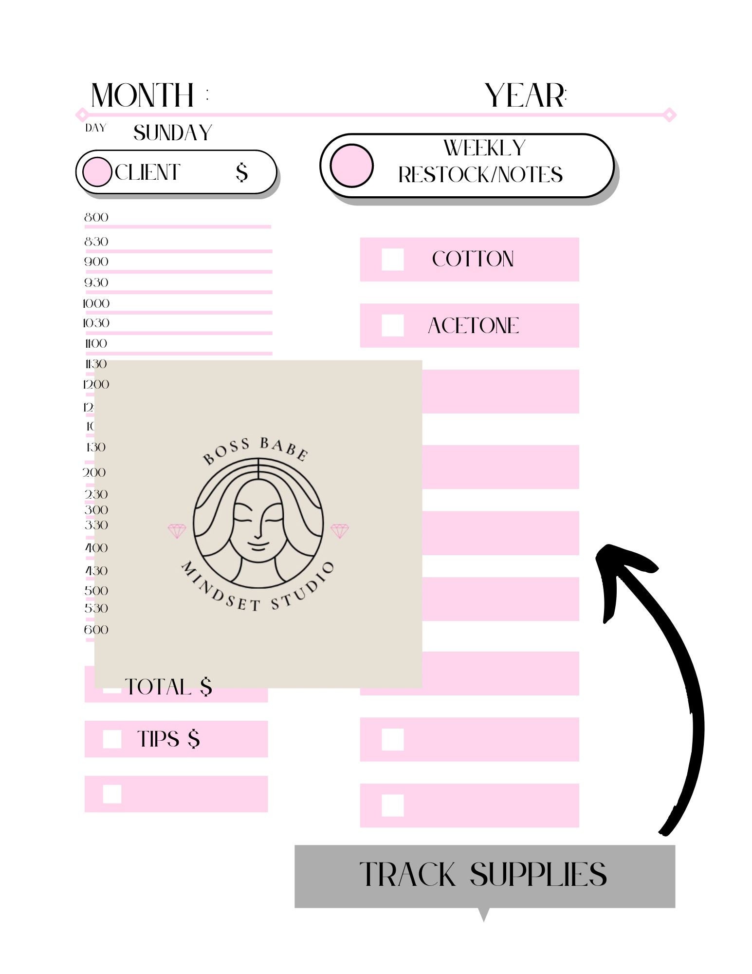 Printable Appointment Tracker ,stylist Planner - Etsy
