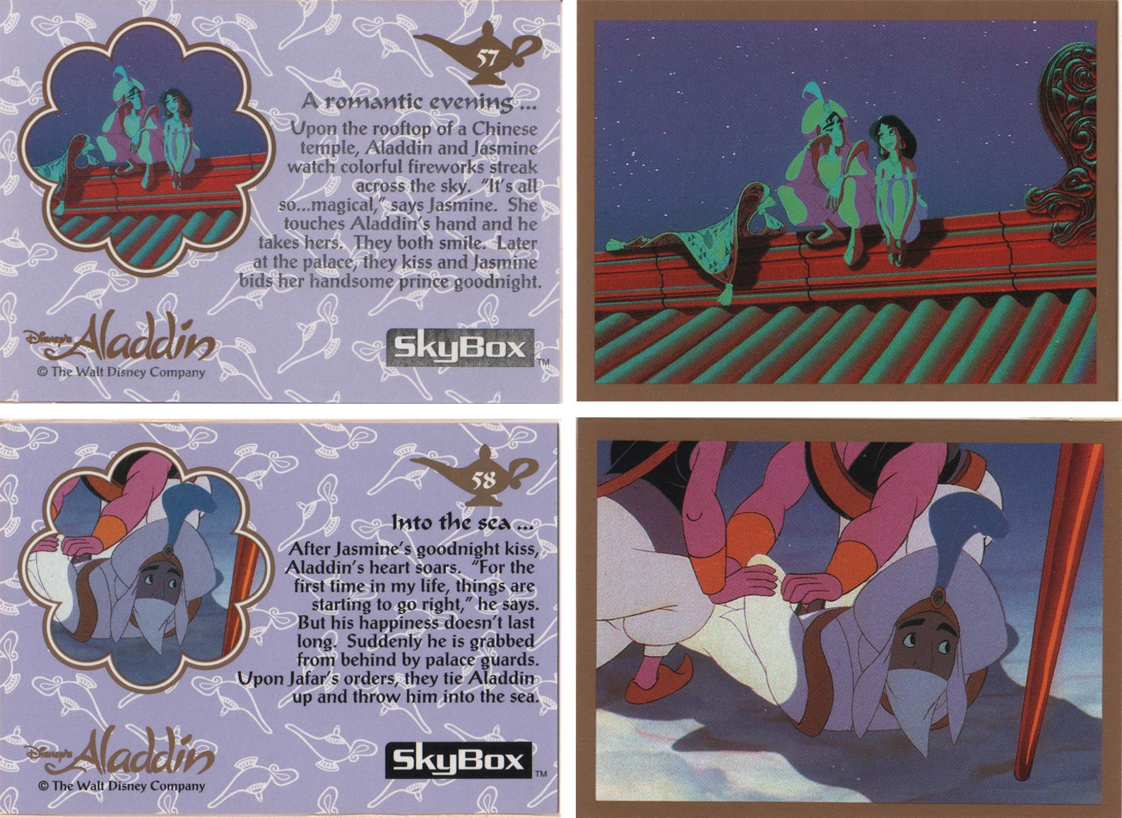 Disneys Set of 20 Aladdin Trading Card 41 to 60 | Etsy