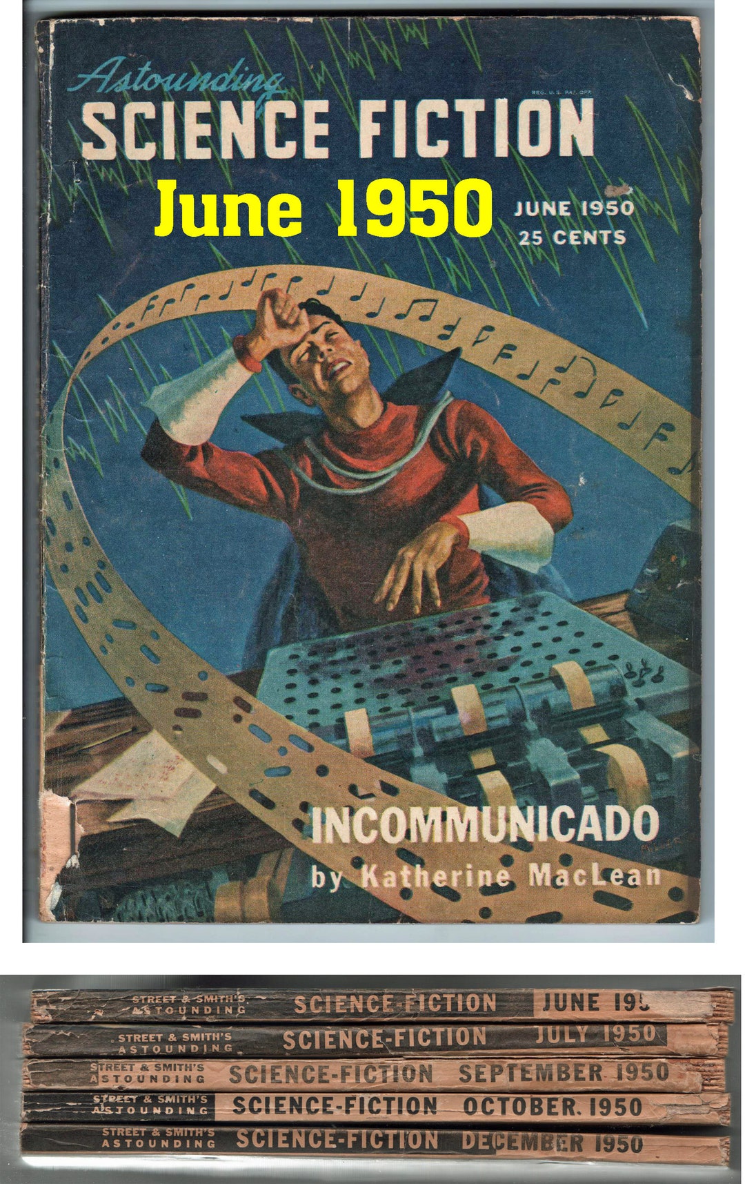 No.2449a Set of 5 69-year-old Sci Fi Astounding Science Fiction Street ...