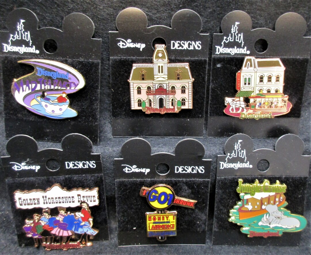 No.3638 Set of 6, Disney Collector Push Pins, Disney Attractions, Pins ...