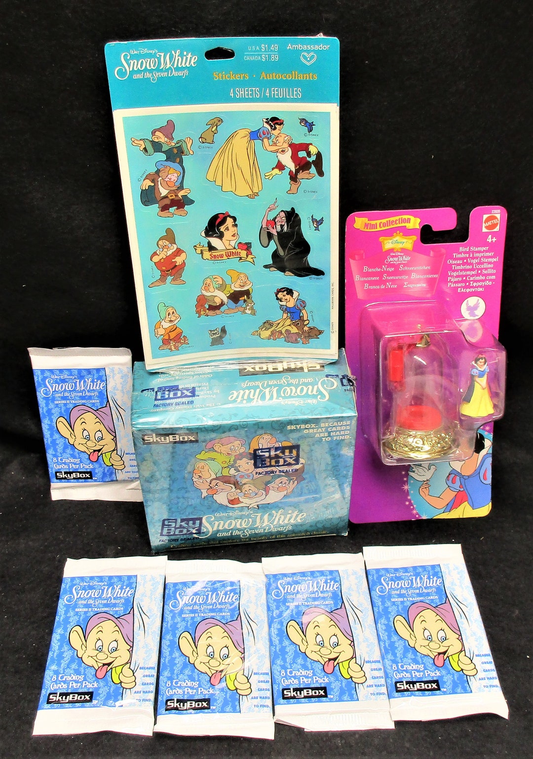 No.3739 Full Box Disney Snow White Collector Cards. Pluse 5 Packs and a ...
